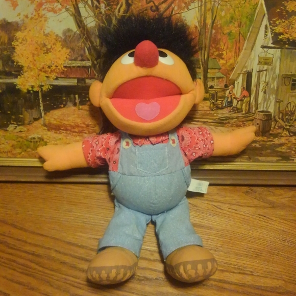 Tyco | Toys | Farmer Ernie Sesame Street Plush Vintage 9s Sings Vtg ...